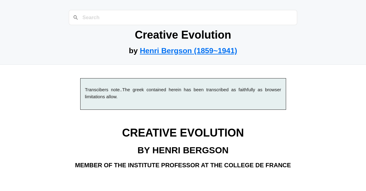 Creative Evolution