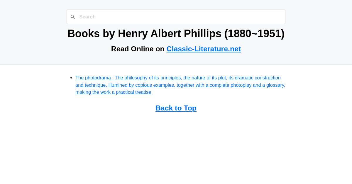Books by Henry Albert Phillips (1880~1951) - Read Online on Classic ...