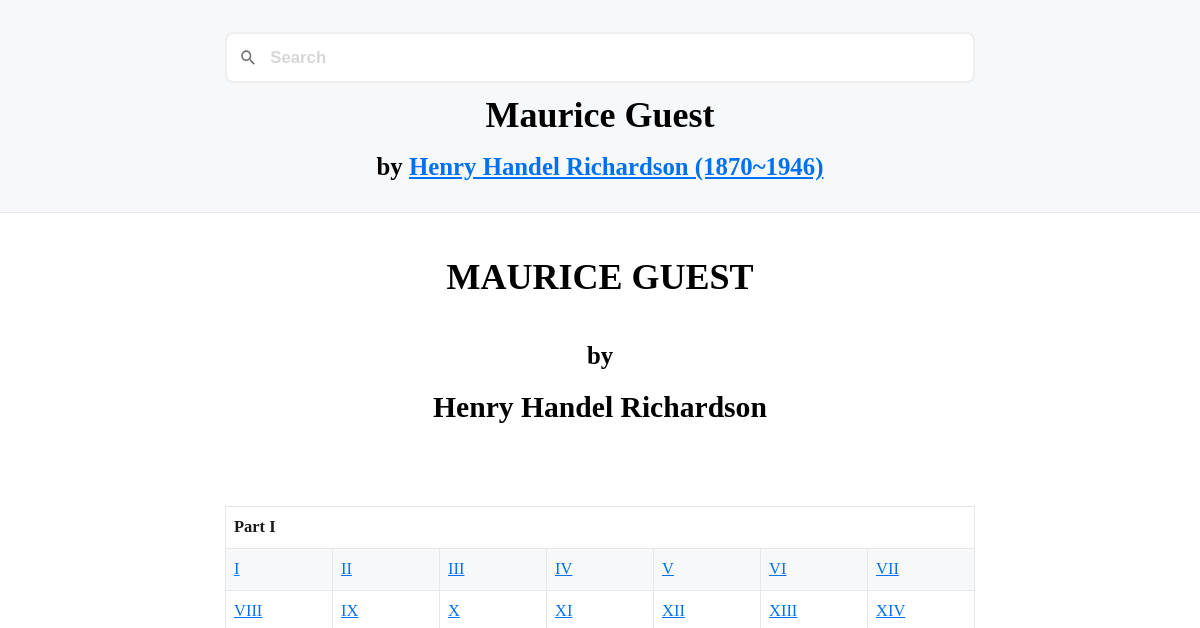 Maurice Guest by Henry Handel Richardson (1870~1946)