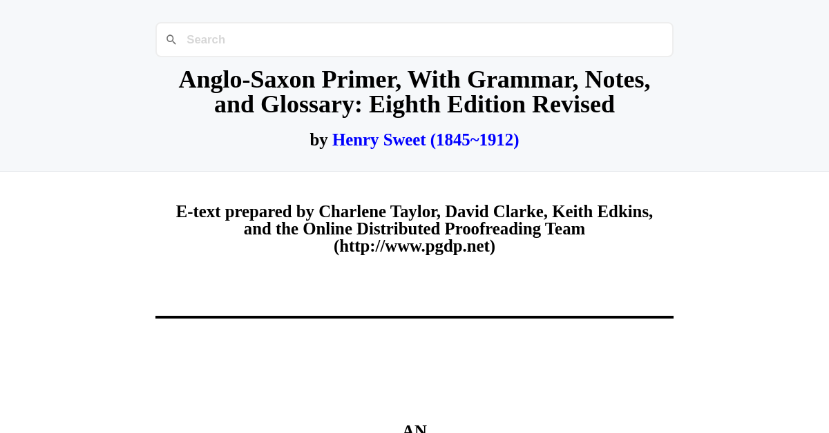 Anglo-Saxon Primer, With Grammar, Notes, and Glossary: Eighth Edition ...