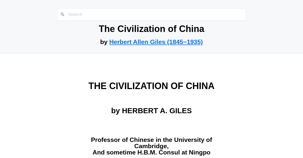 The Civilization of China