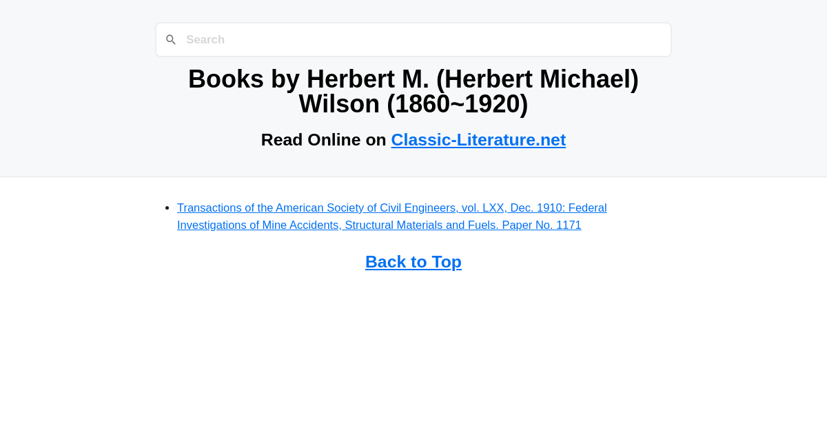 Books by Herbert M. (Herbert Michael) Wilson (1860~1920) - Read Online ...