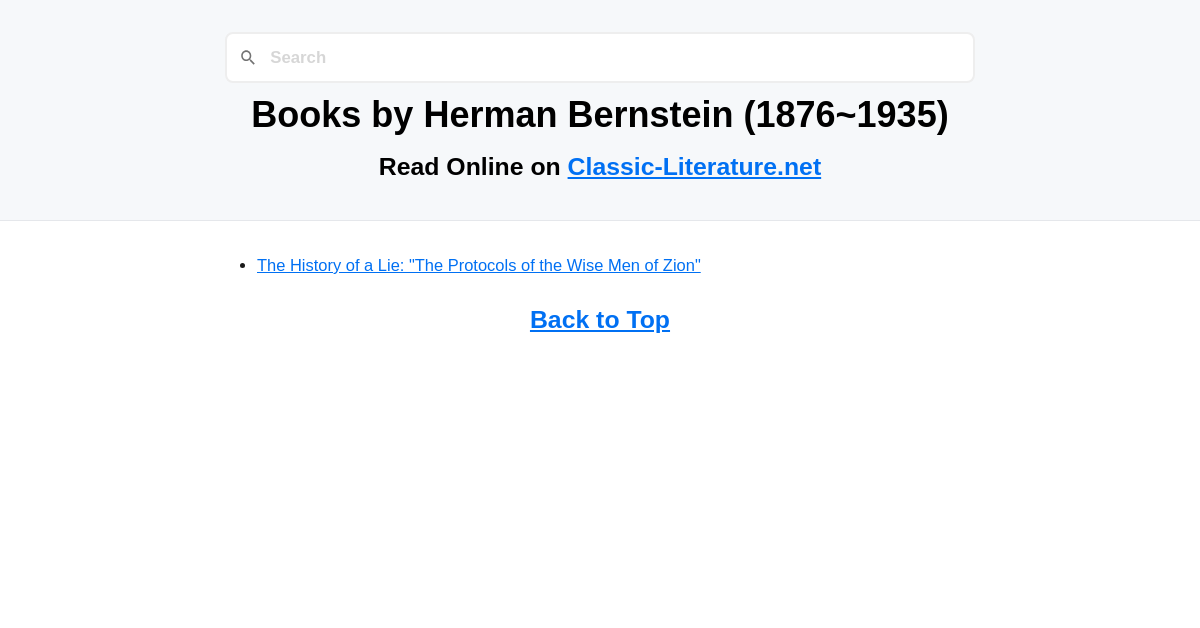 Books by Herman Bernstein (1876-1935)