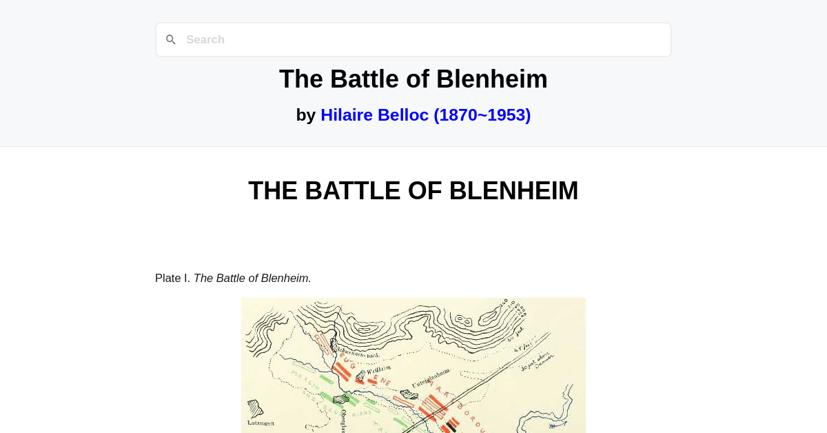The Battle of Blenheim by Hilaire Belloc (1870~1953)