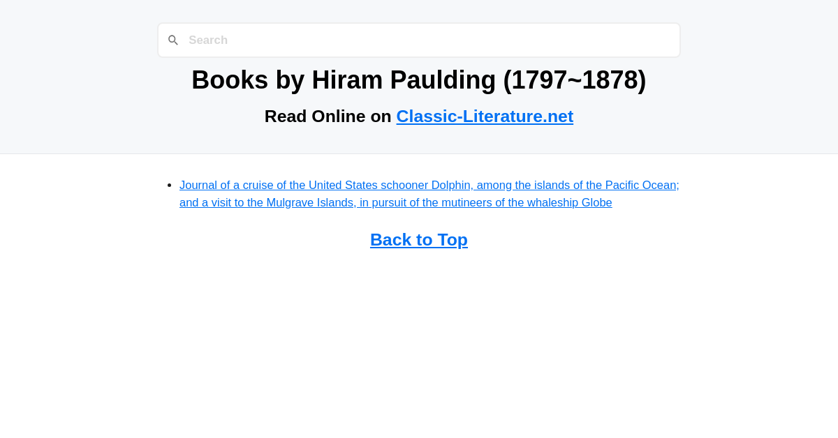 Books by Hiram Paulding (1797~1878) - Read Online on Classic-Literature.net