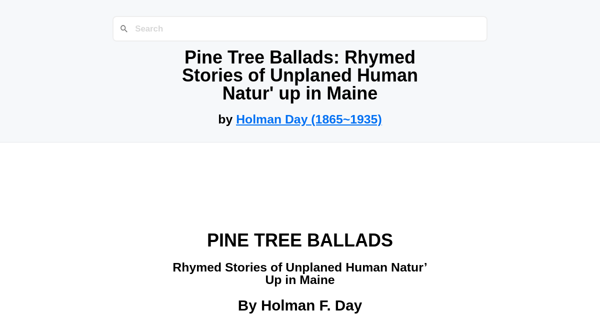 Pine Tree Ballads: Rhymed Stories of Unplaned Human Natur' up in Maine ...