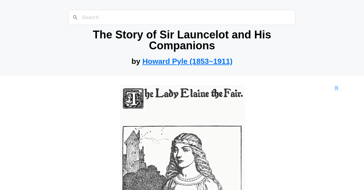 The Story of Sir Launcelot and His Companions by Howard Pyle (1853~1911)