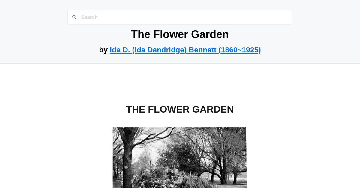 The Flower Garden by Ida D. (Ida Dandridge) Bennett (1860~1925)