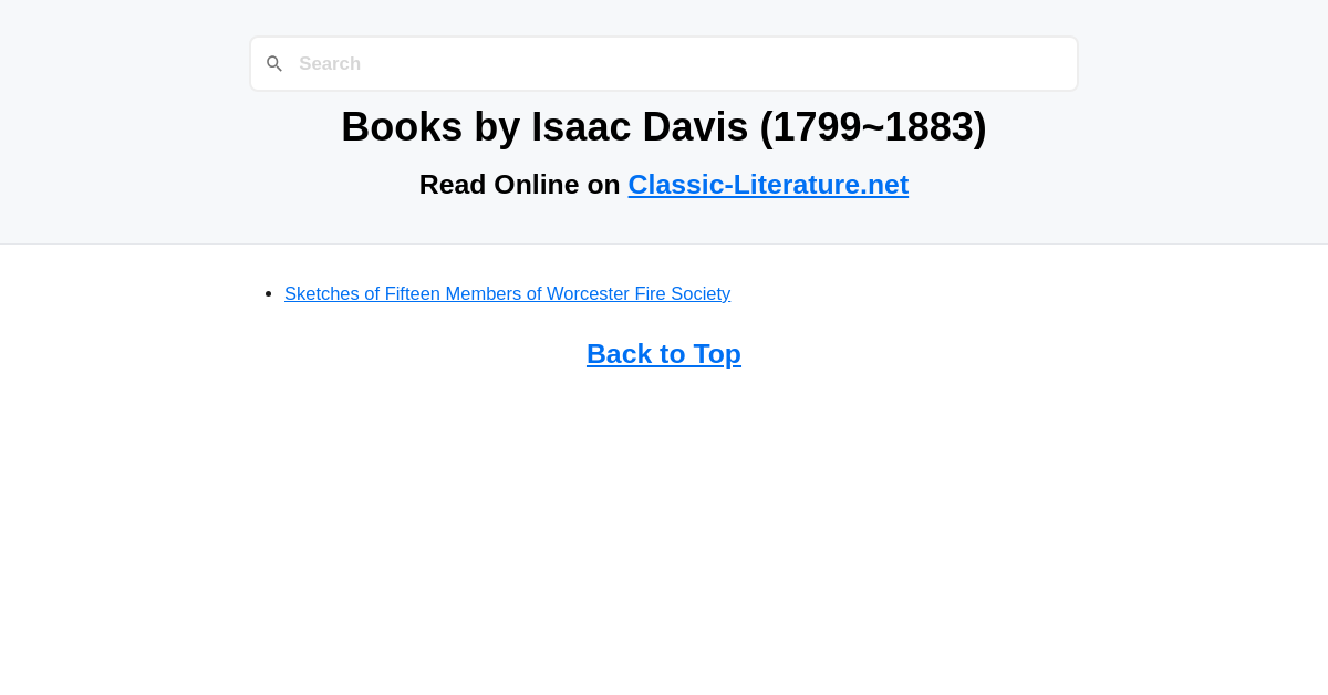 Books by Isaac Davis (1799~1883) - Read Online on Classic-Literature.net