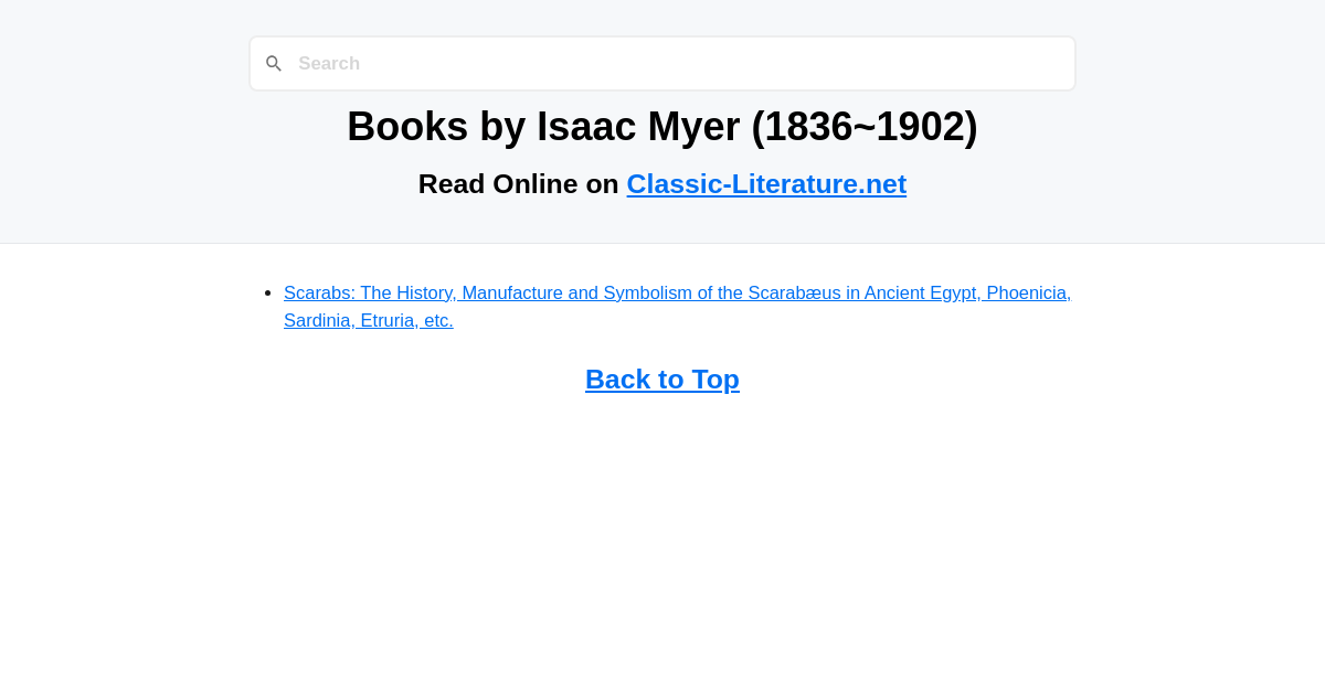 Books by Isaac Myer (1836-1902) - Read Online on Classic-Literature.net