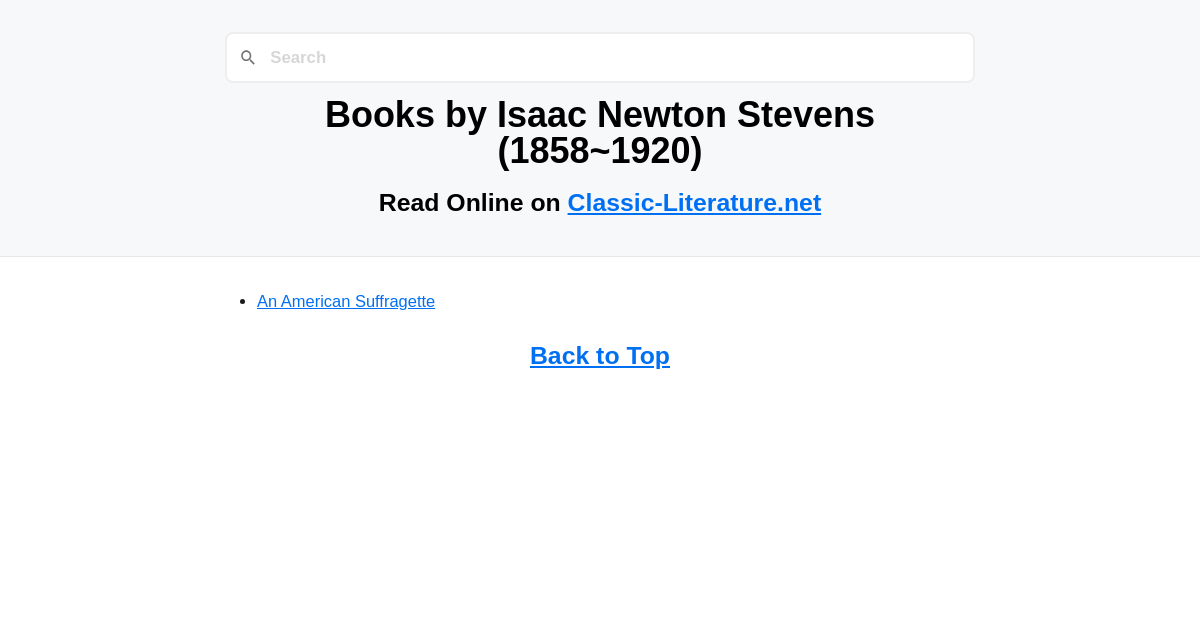 Books by Isaac Newton Stevens (1858~1920) - Read Online on Classic ...