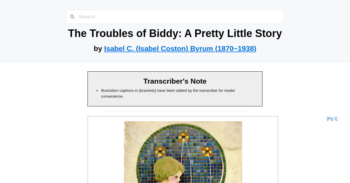 The Troubles of Biddy: A Pretty Little Story by Isabel C. (Isabel ...