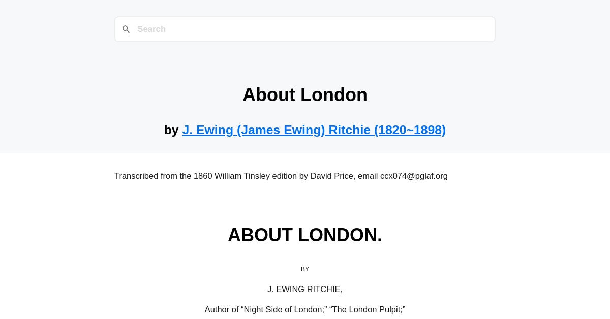 About London by J. Ewing (James Ewing) Ritchie (1820~1898)