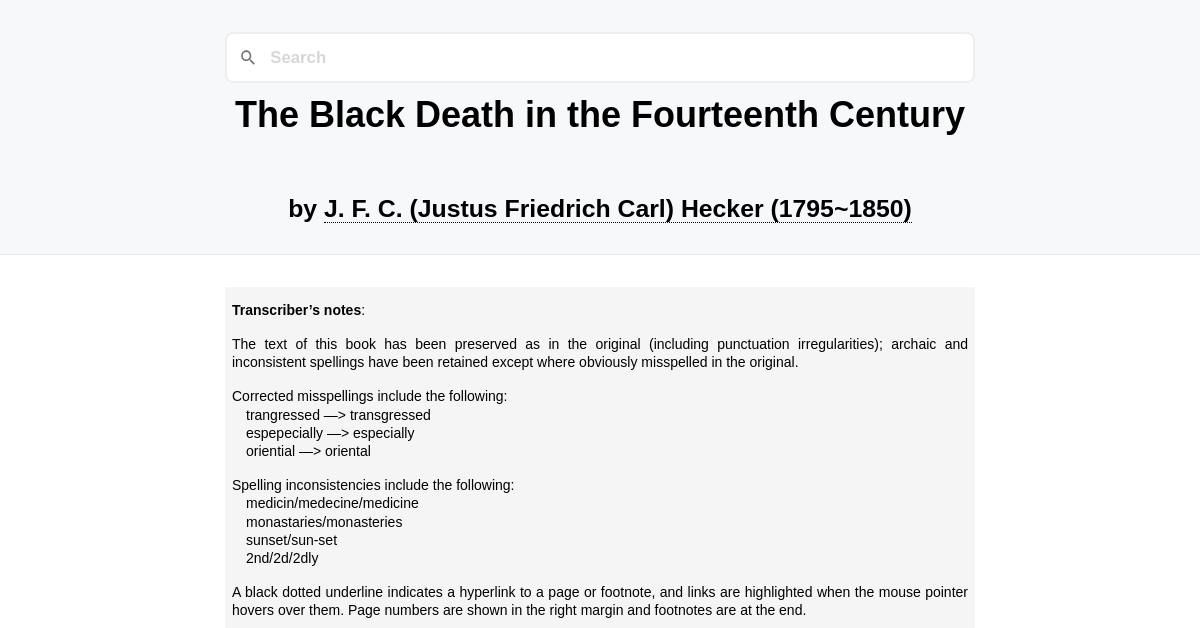 The Black Death in the Fourteenth Century