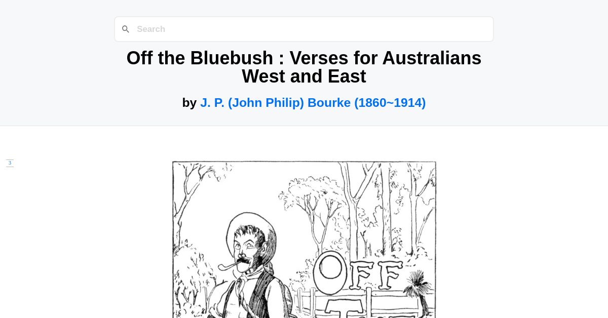 Off the Bluebush : Verses for Australians West and East by J. P. (John ...