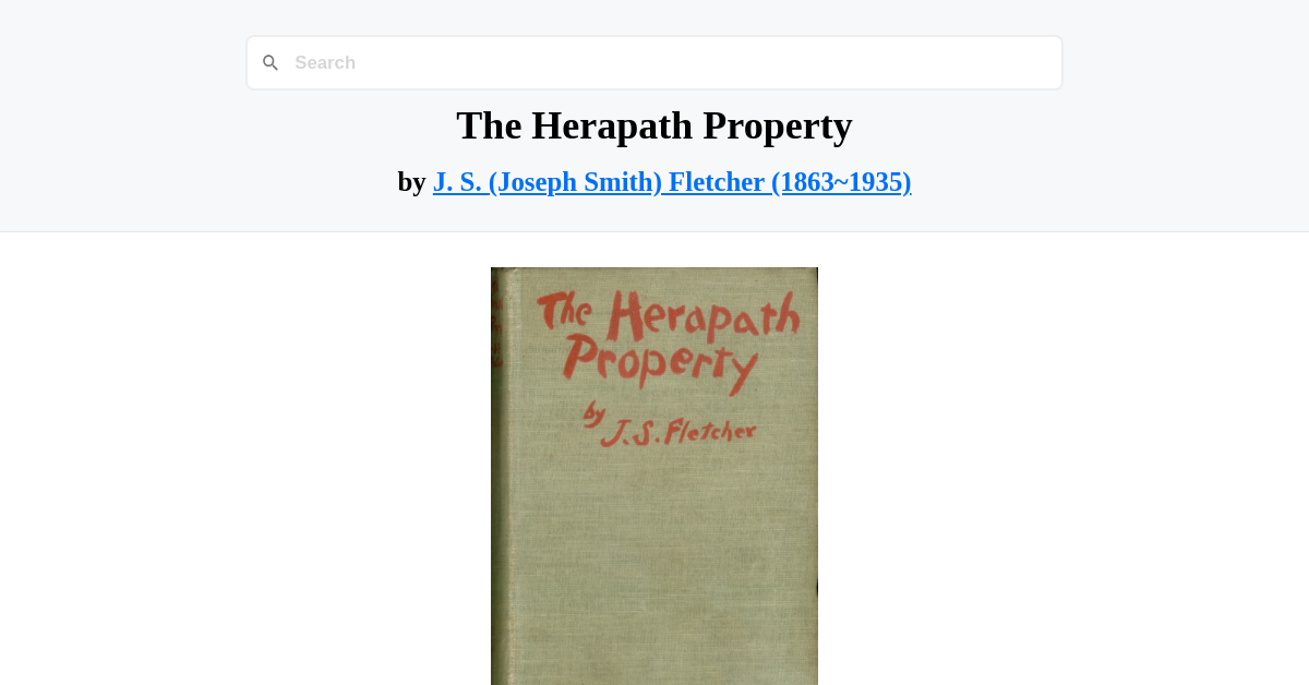The Herapath Property by J. S. (Joseph Smith) Fletcher (1863~1935)