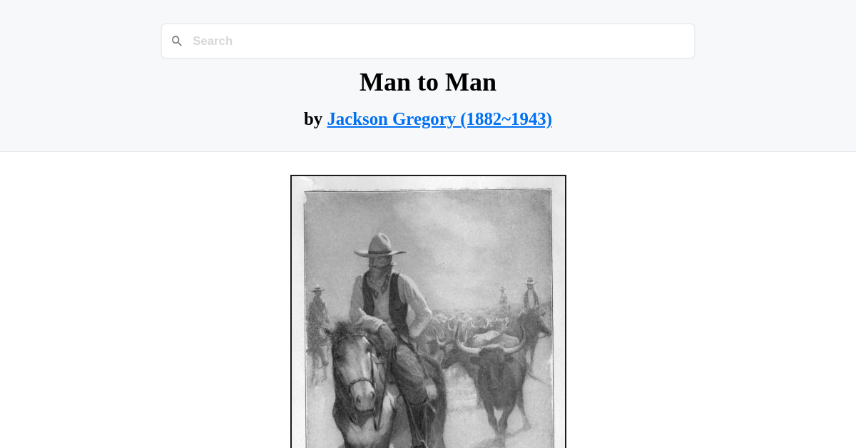Man to Man by Jackson Gregory (1882~1943)