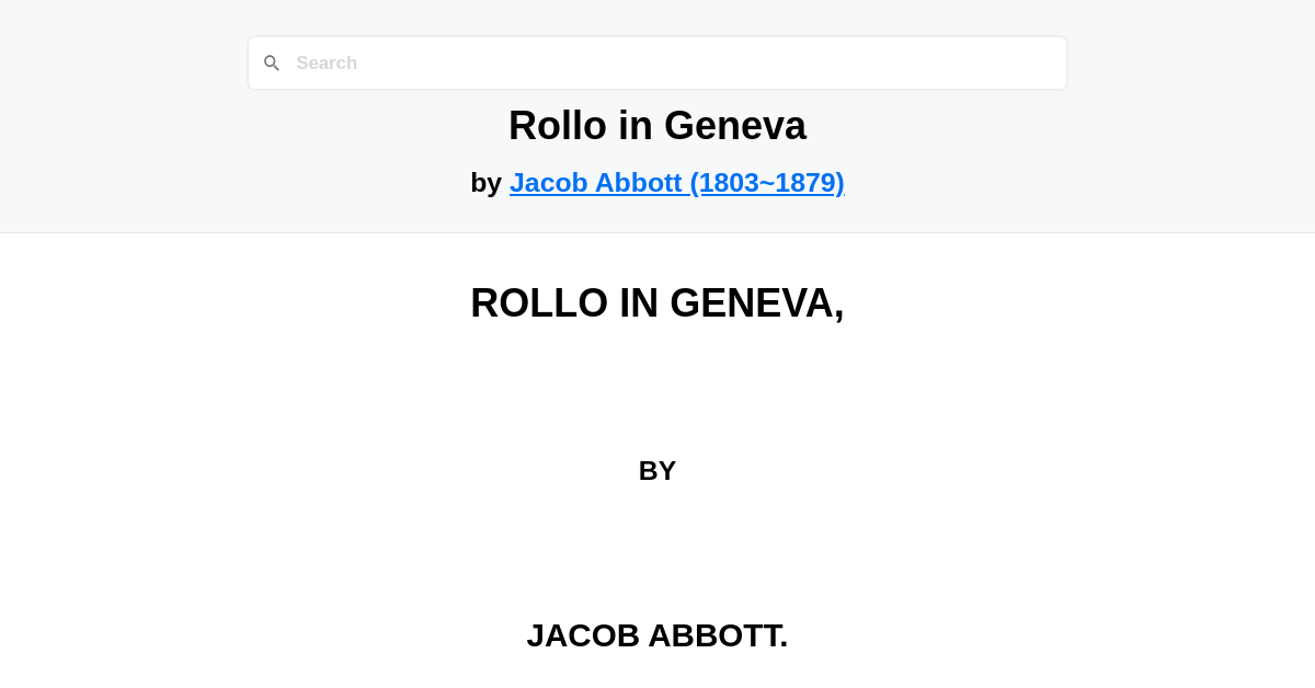 Rollo in Geneva by Jacob Abbott (1803~1879)