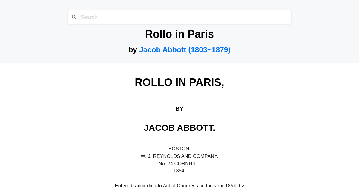 Rollo in Paris by Jacob Abbott (1803-1879)