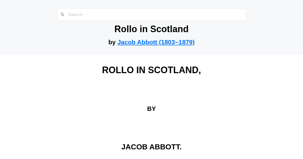 Rollo in Scotland by Jacob Abbott (1803~1879)
