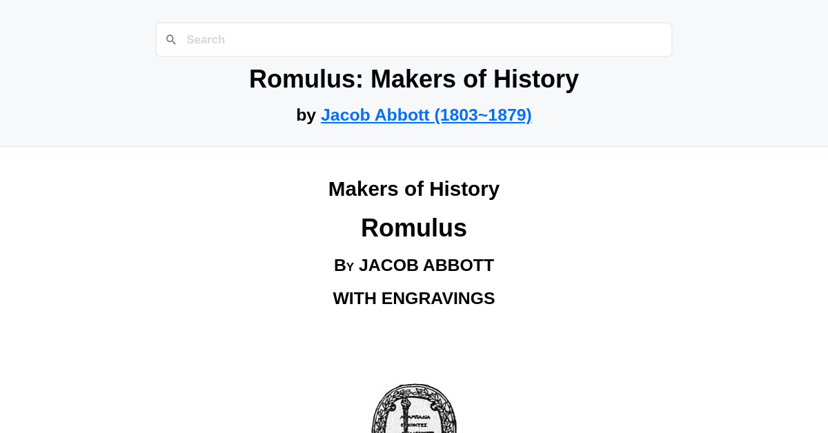 Romulus: Makers of History by Jacob Abbott (1803~1879)