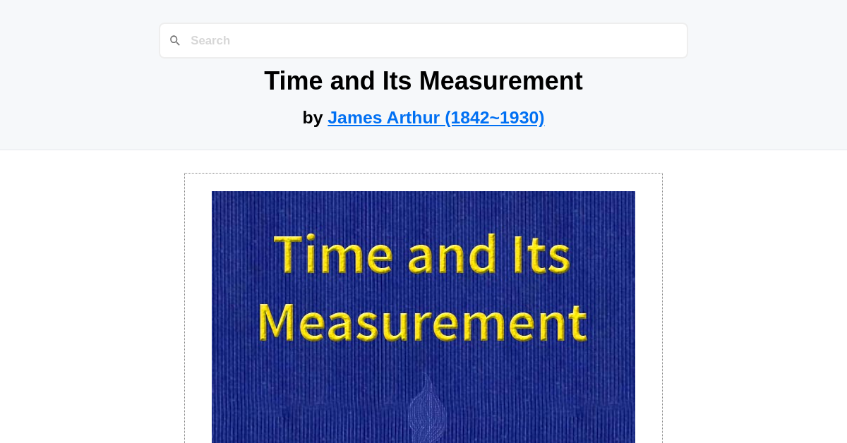 Time and Its Measurement