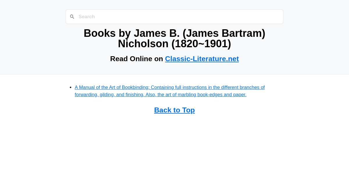 Books by James B. (James Bartram) Nicholson (1820~1901) - Read Online ...