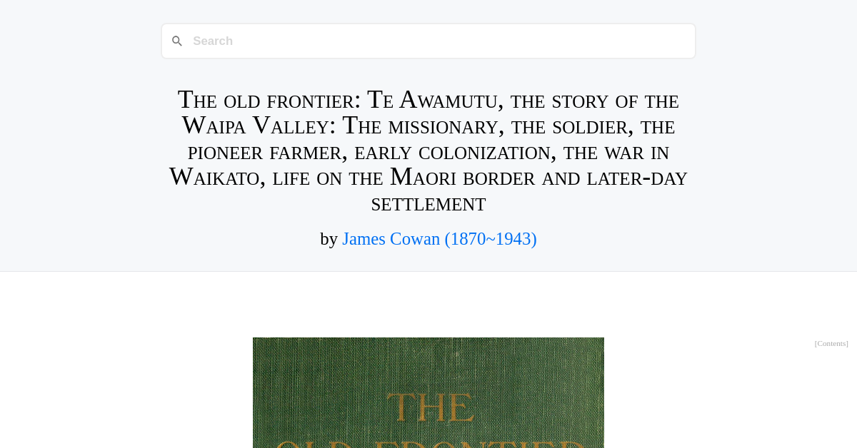 The old frontier: Te Awamutu, the story of the Waipa Valley: The ...