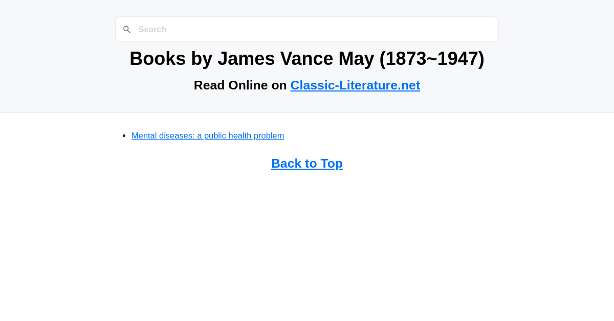 Books by James Vance May (1873~1947) - Read Online on Classic ...