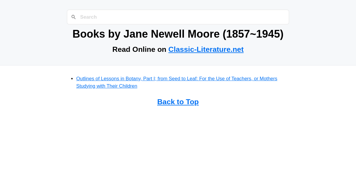Books by Jane Newell Moore (1857~1945) - Read Online on Classic ...