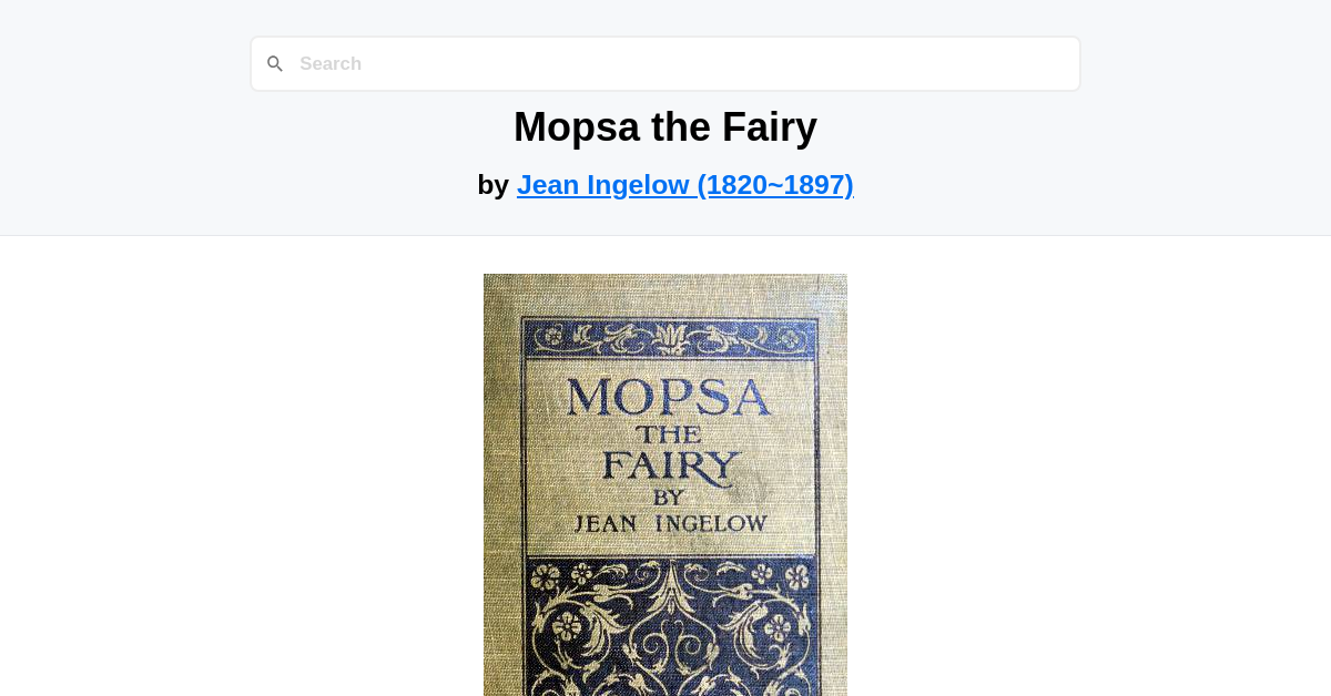 Mopsa the Fairy by Jean Ingelow (1820~1897)