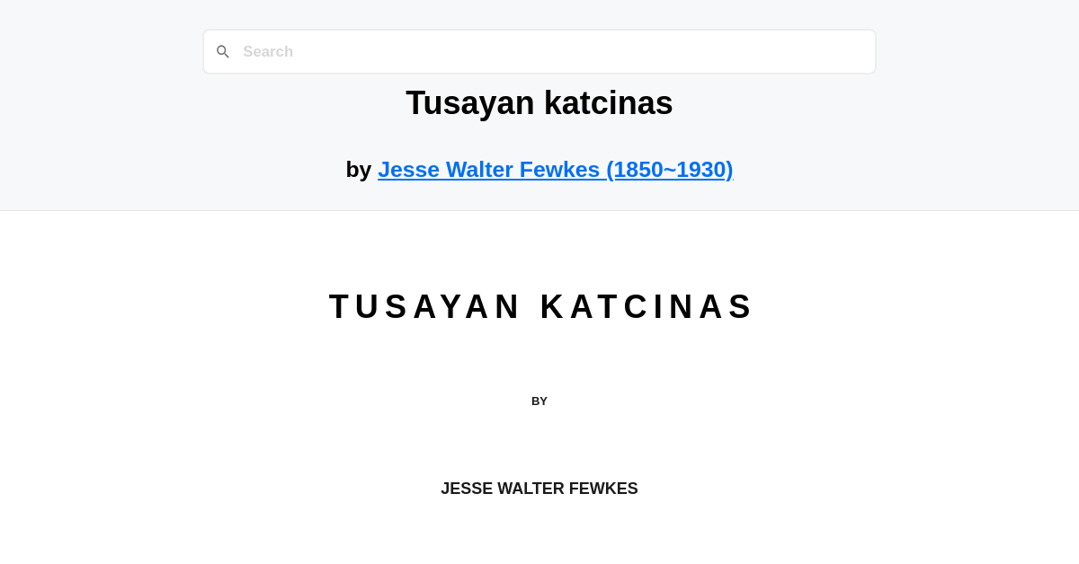Tusayan katcinas by Jesse Walter Fewkes (1850~1930)