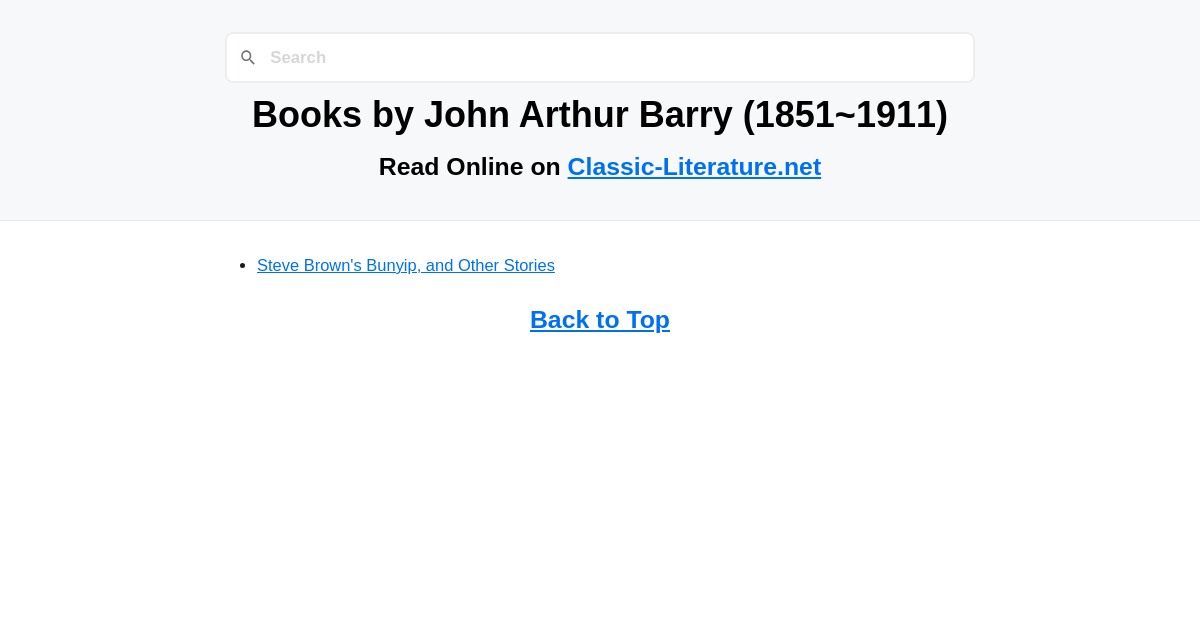 Books by John Arthur Barry (1851-1911) - Read Online on Classic ...