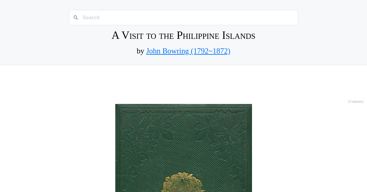 A Visit to the Philippine Islands by John Bowring (1792~1872)