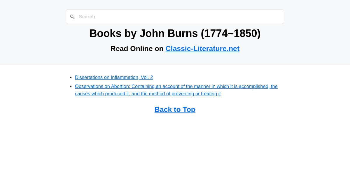 Books by John Burns (1774~1850) - Read Online on Classic-Literature.net