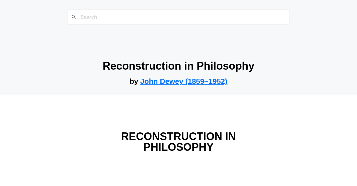 Reconstruction in Philosophy