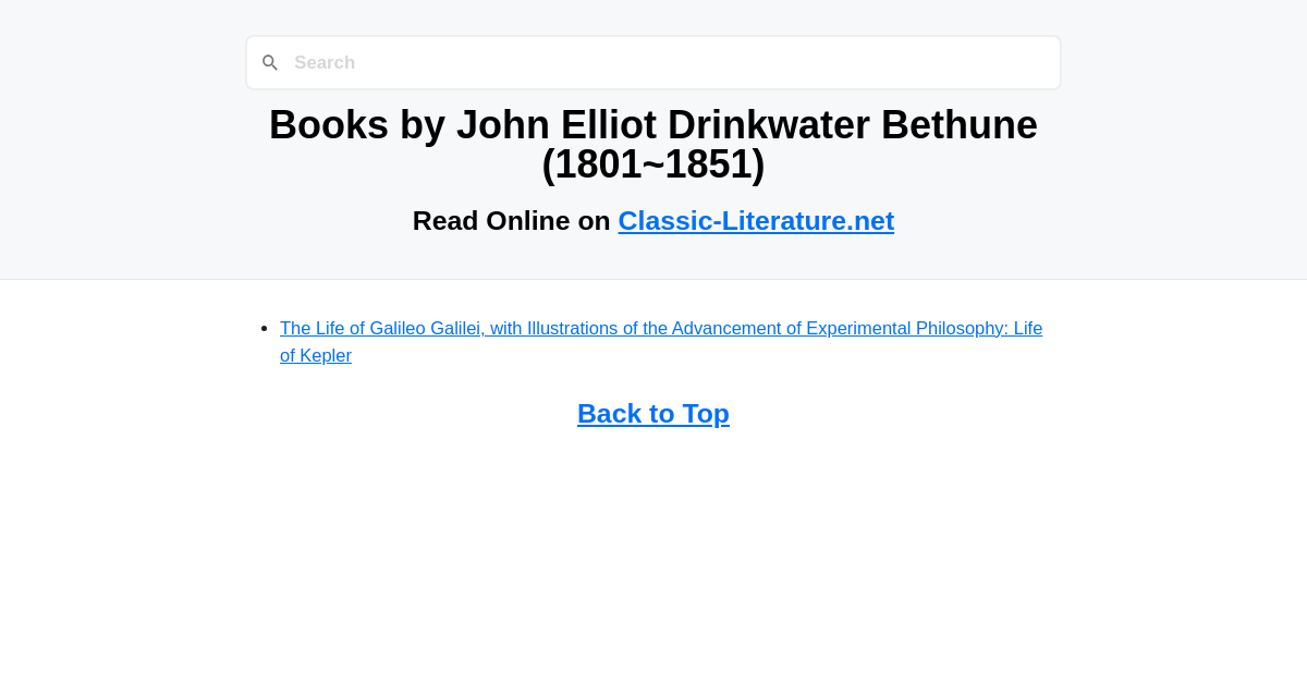 Books by John Elliot Drinkwater Bethune (1801~1851) - Read Online on Classic-Literature.net