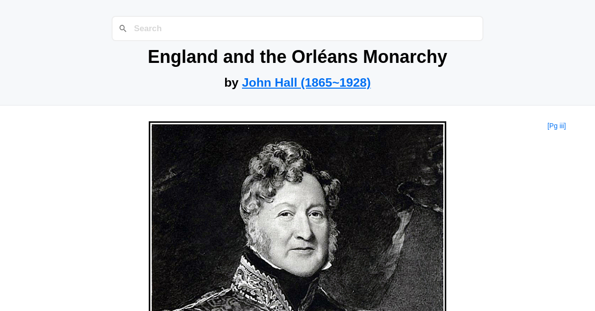 England and the Orléans Monarchy by John Hall (1865~1928)