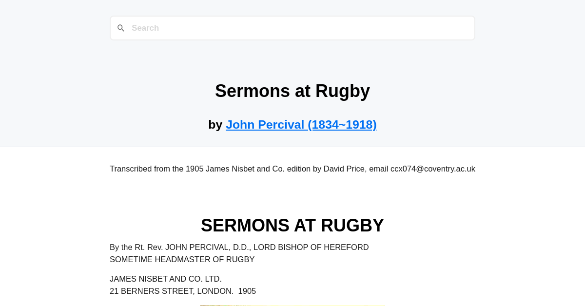 Sermons at Rugby