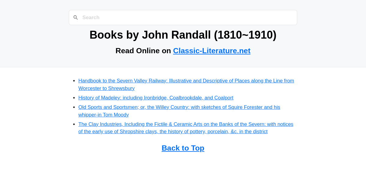 Books by John Randall (1810~1910) - Read Online on Classic-Literature.net