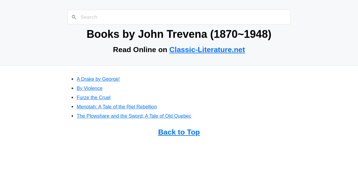 Books by John Trevena (1870~1948) - Read Online on Classic-Literature.net