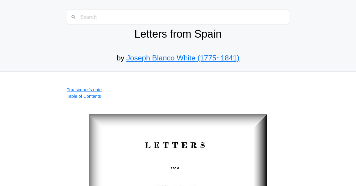 Letters from Spain by Joseph Blanco White (1775~1841)