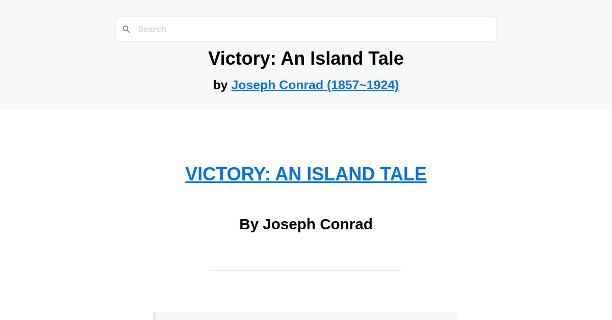 Victory: An Island Tale