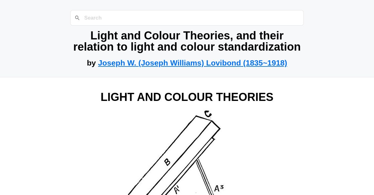 Light and Colour Theories, and their relation to light and colour ...