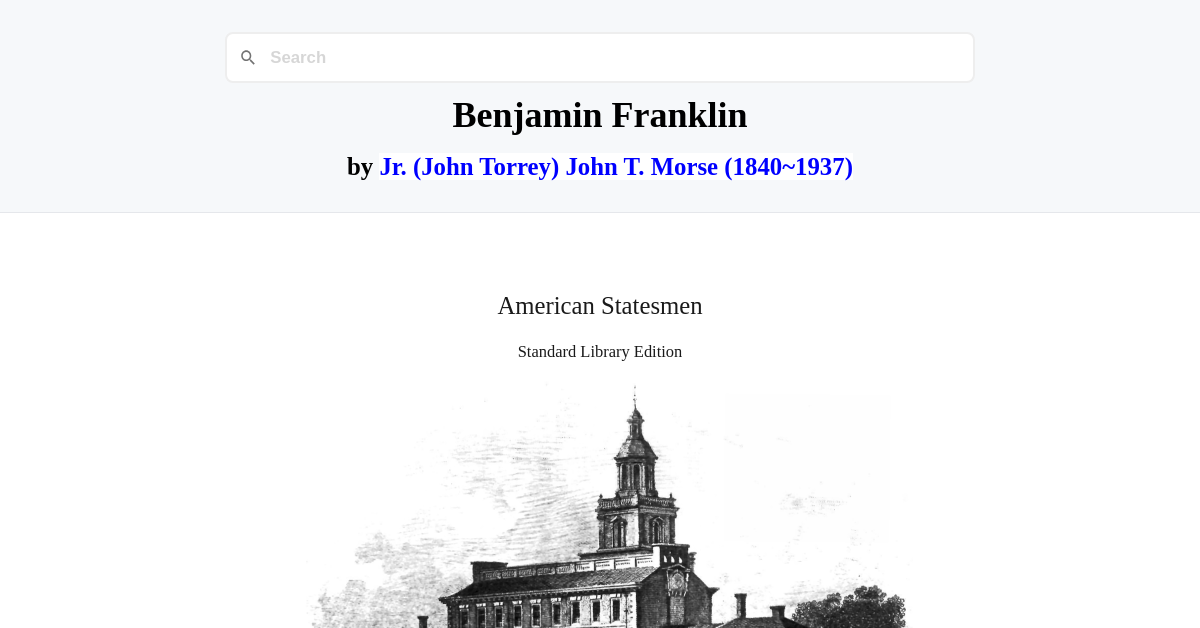 Benjamin Franklin by Jr. (John Torrey) John T. Morse (1840~1937)