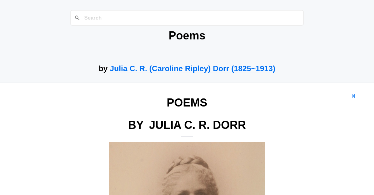Poems by Julia C. R. (Caroline Ripley) Dorr (1825~1913)