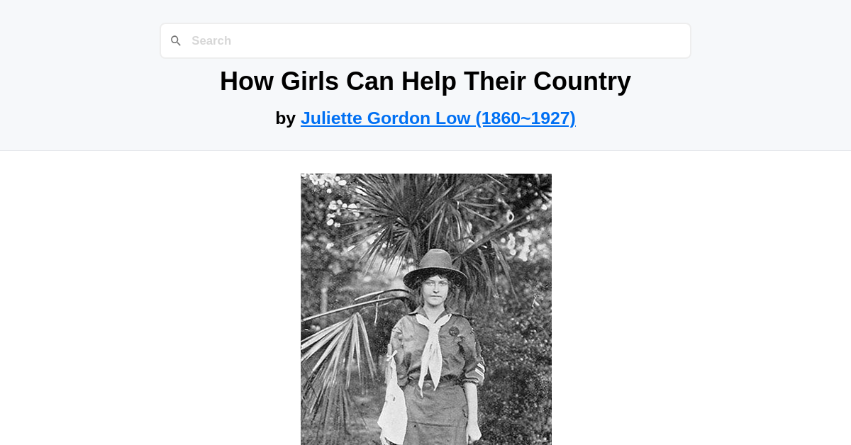 How Girls Can Help Their Country by Juliette Gordon Low (1860~1927)