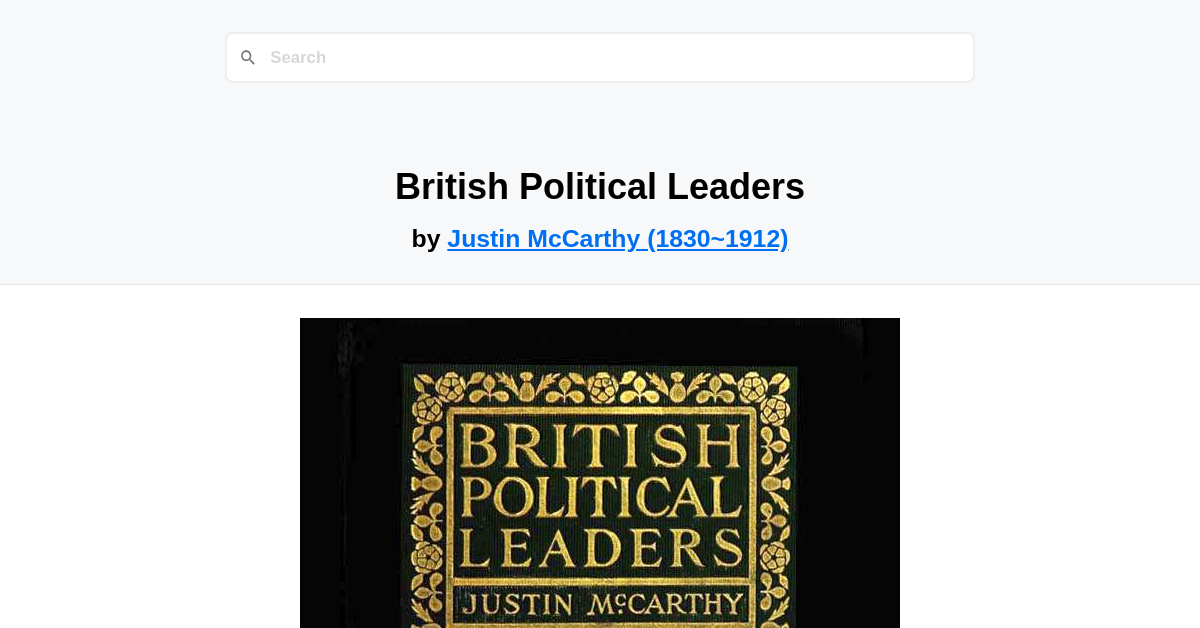 British Political Leaders by Justin McCarthy (1830~1912)