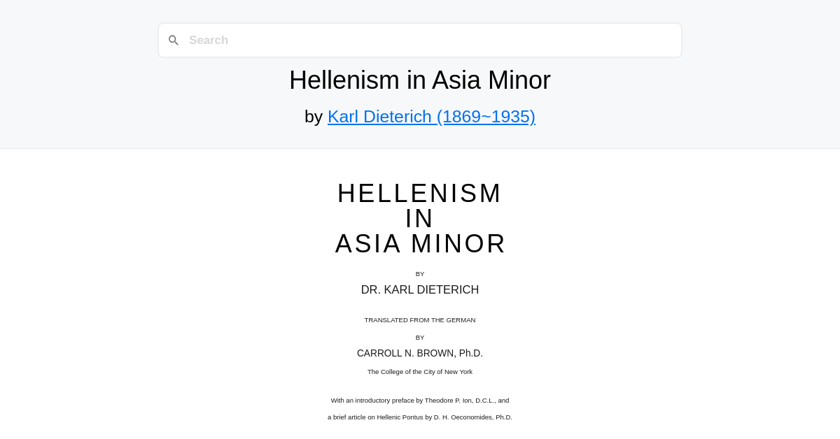 Hellenism in Asia Minor