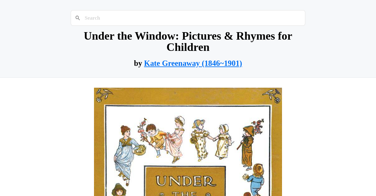 Under the Window: Pictures & Rhymes for Children